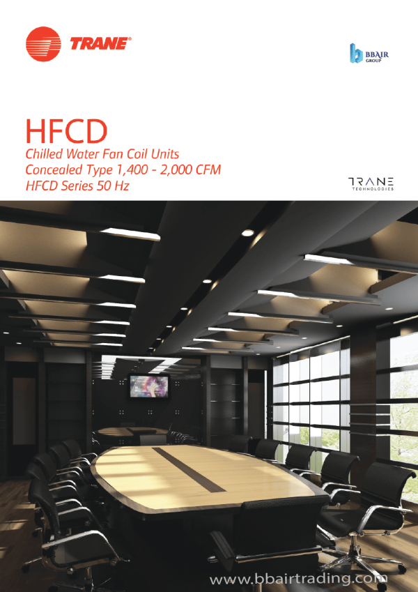 แอร์เทรน TRANE CHILLED WATER FAN COIL UNIT แบบซ่อนในฝ้า รุ่น HFCD20 ...