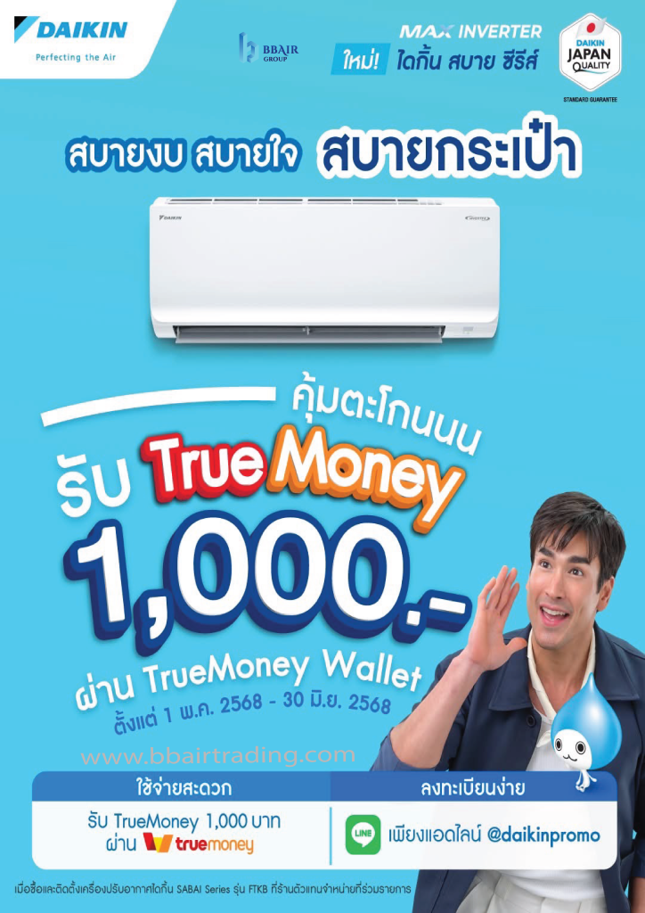 แอร์ไดกิ้น Daikin แบบติดผนัง INVERTER MAX Inverter SABAI FTKB-ZV SERIES ...